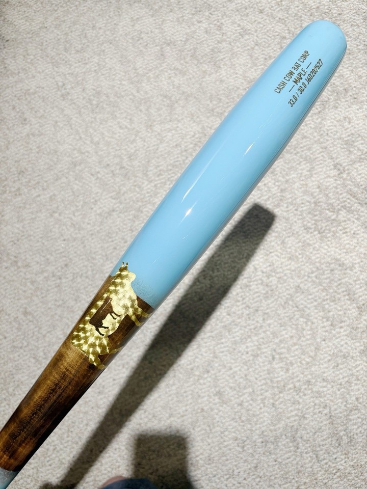 Torpedo Maple Wood Baseball Bat 33in 30oz. Flared Powder Blue / Pine ...