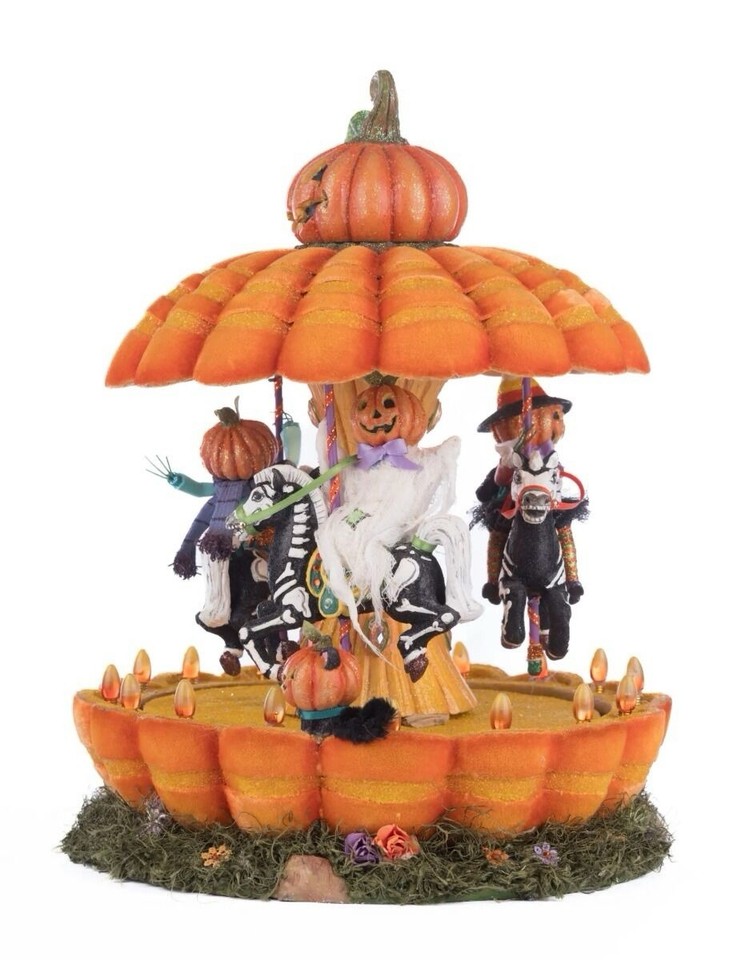 Katherine's Collection Halloween Pumpkin Carousel Jacks and Cat Decor ...