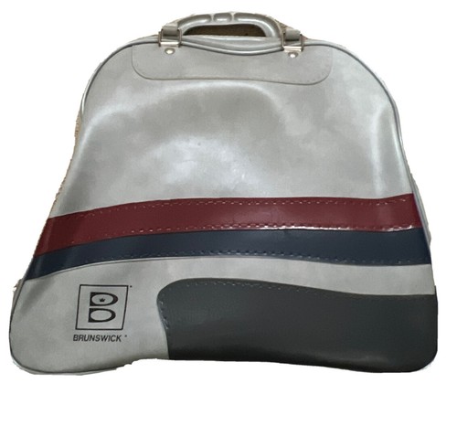 Vintage Gray, Red,Blue Tricolor Brunswick Bowling Ball Bag with Shoe ...