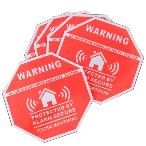 Red Security Alarm Sticker 10cm*10cm Safety System Stickers | eBay