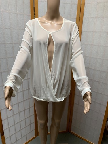 The Limited Sheer Pullover Off White Blouse Size XL | eBay