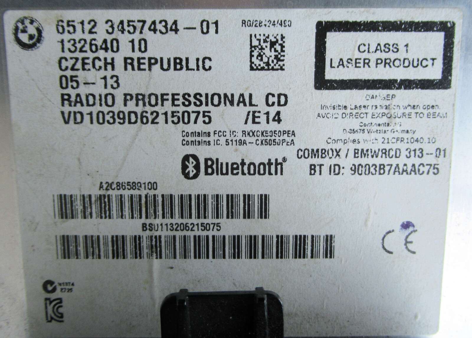 Genuine MINI Bluetooth Boost CD Radio Player Head Unit Disc Drive R56 ...