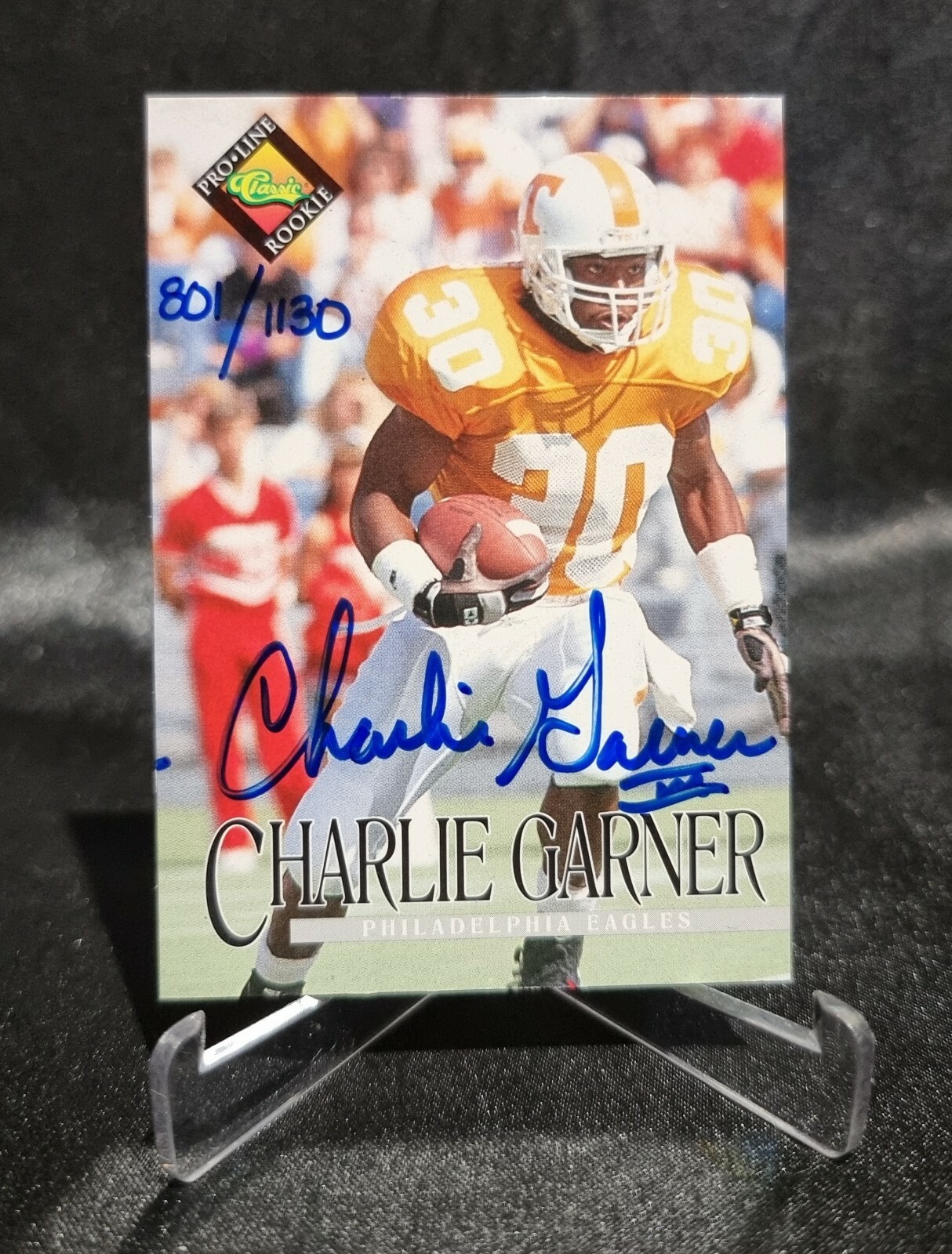 1994 Pro Line Live Football Card #364 Charlie Garner RC Autographed ...