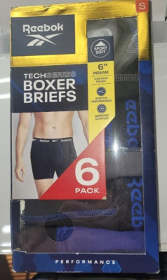 Reebok Men's Tech Series Performance Boxer Briefs Size S 6-Pack 6" | eBay