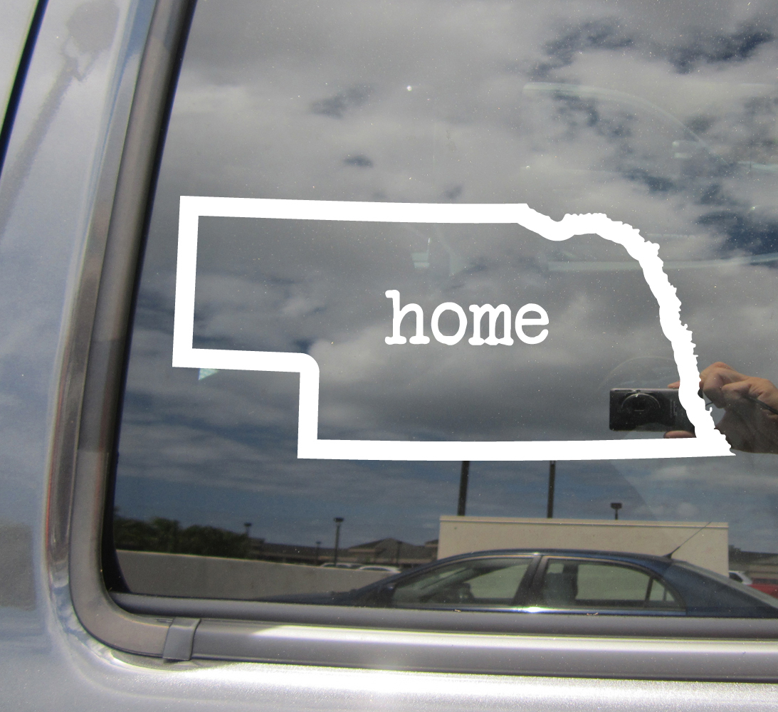 Nebraska State Home Outline NE Cornhusker Car Vinyl Die-Cut Decal ...