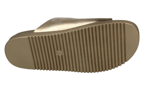 Damen Elle Sport Bronze / Gold Doppel Schnalle Pantoffeln Sandalen ...