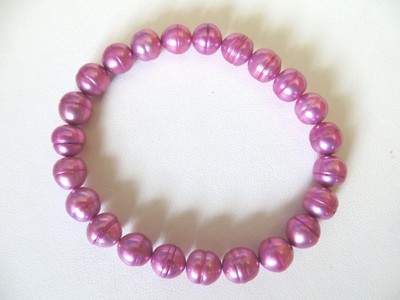 Honora Cultured Fuchsia Pearl Strech Bracelet 7 inches | eBay