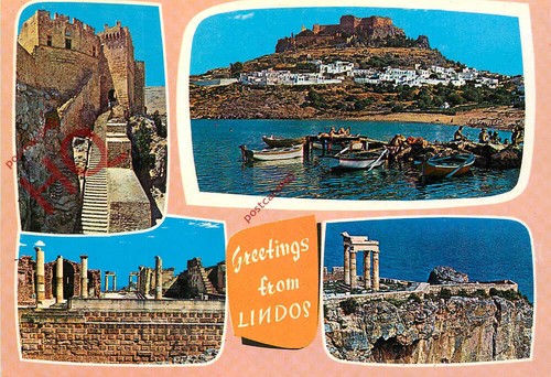 Picture Postcard> Rhodes, Greetings from Lindos (Multiview) | eBay UK