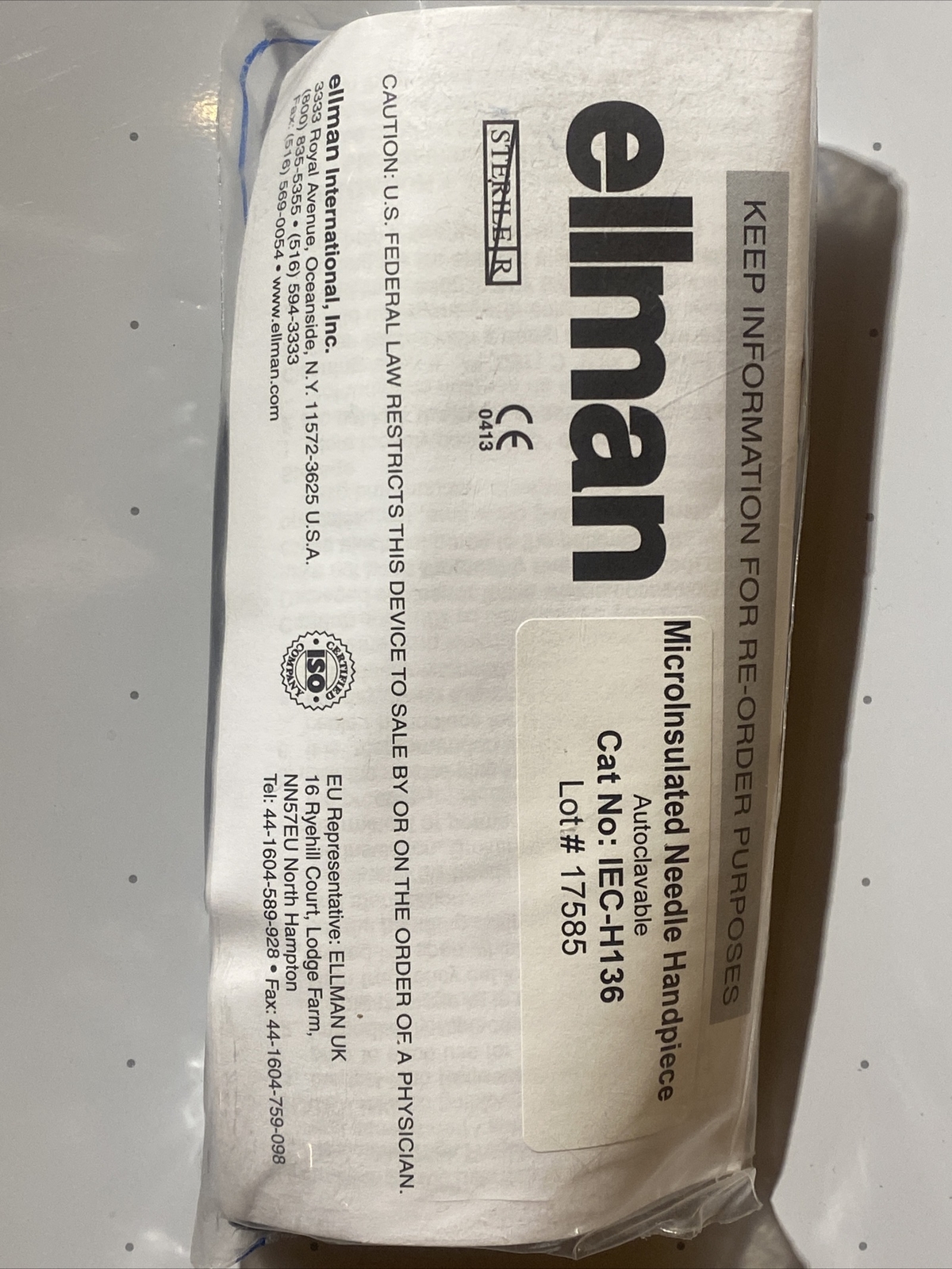 Ellman Microinsulated Needle Handpiece IEC-H136 for sale online | eBay