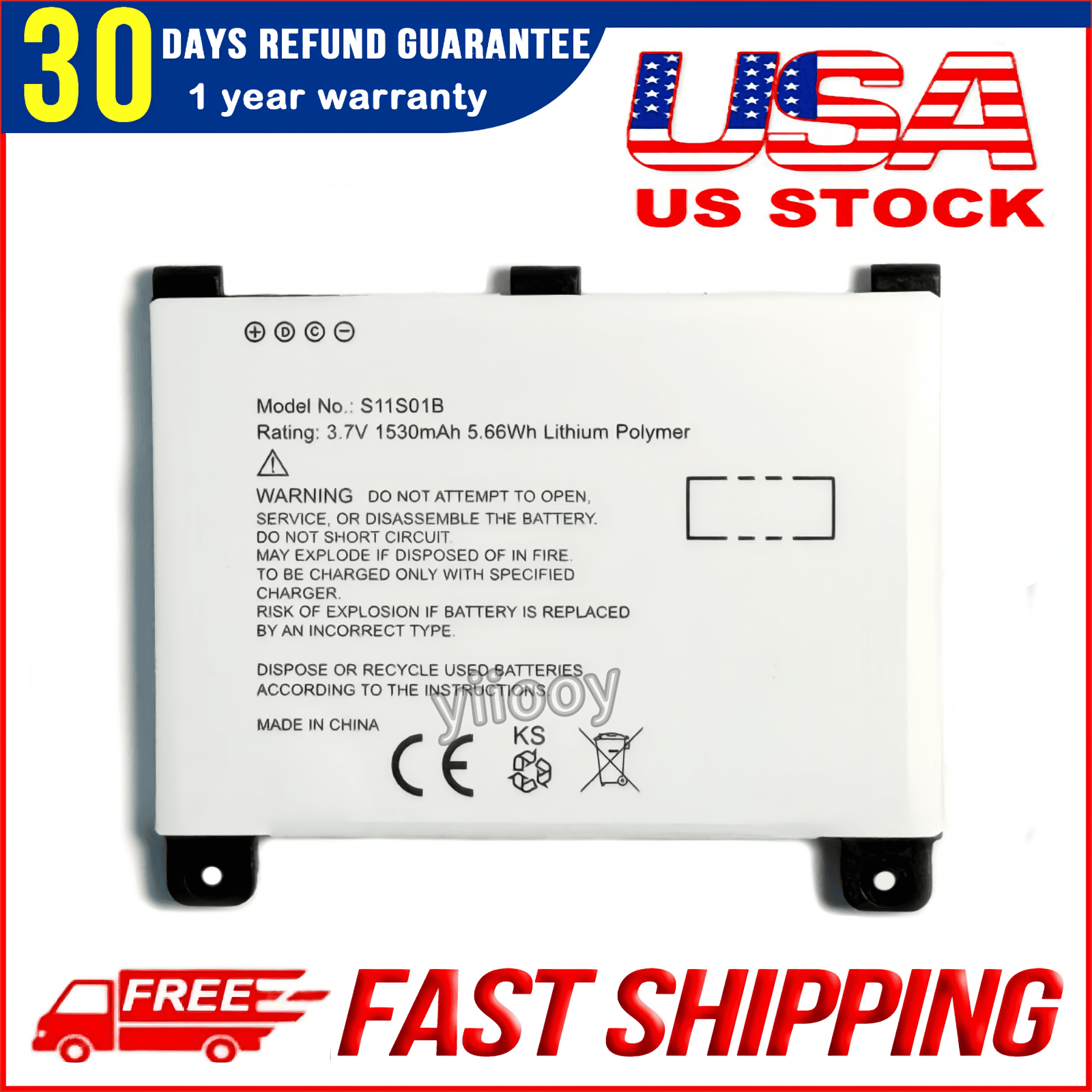 New Battery For Amazon Kindle 2 DX D00701 D00801 D00511 D00611 170-1012 ...