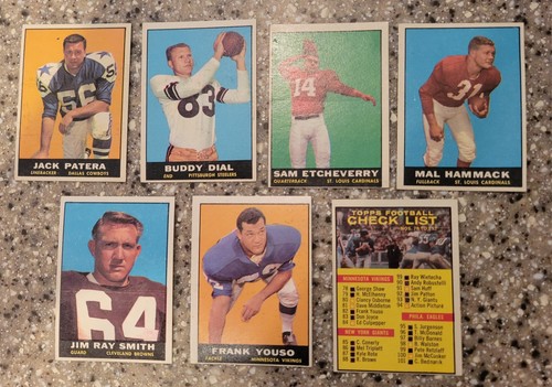 1961 Topps Football Cards - Lot of 7 Cards | eBay