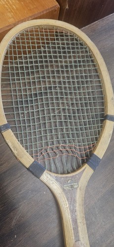 Early Tennis Racket Wood Made In Boston 1950 Rare Custom.vintage. | eBay