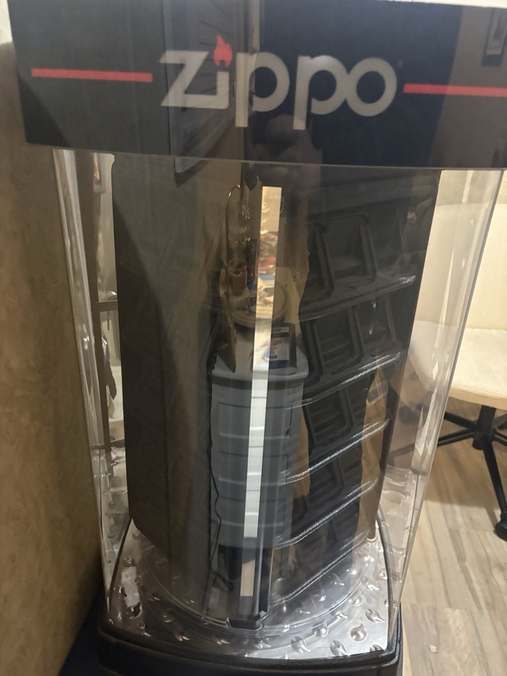 Zippo Counter Top Rotating Display Case Lights And SpinHolds 60 ...