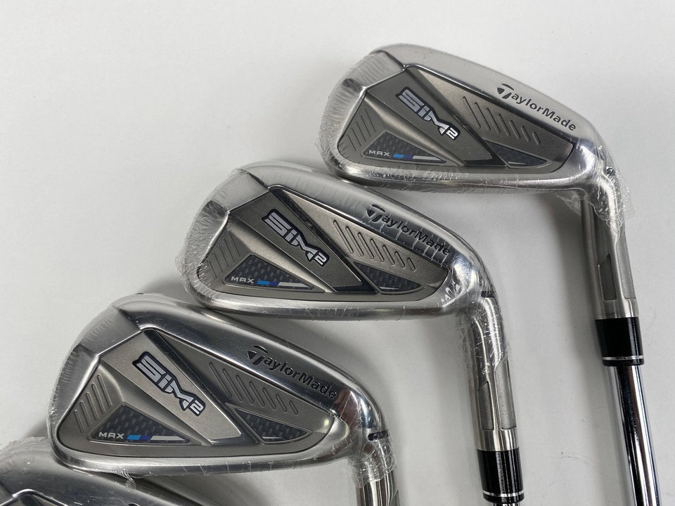 TaylorMade SIM2 MAX Iron Set 5-PW+AW KBS Max MT 85g Stiff Steel Mens RH ...