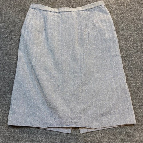 Vintage Pendleton Wool Silk Skirt Womens 14W Blue Chevron Pencil Knee ...