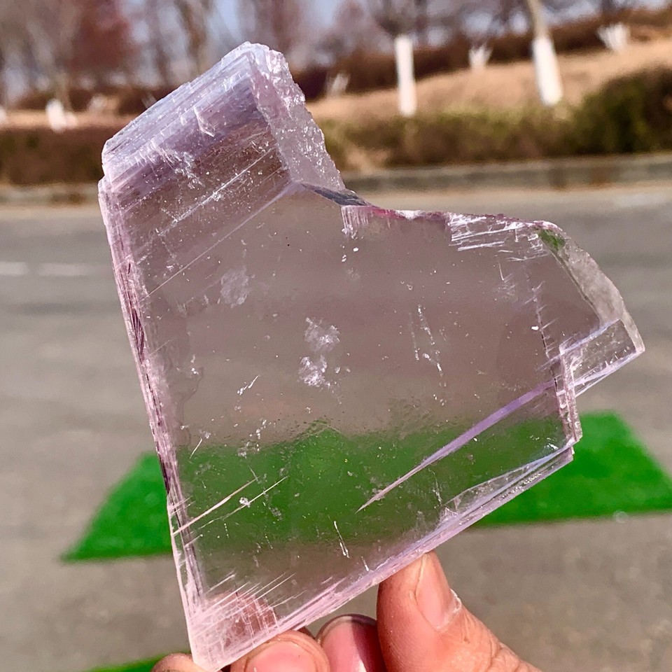 102g Natural purple selenite gypsum quartz crystal slab mineral ...