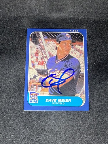 Dave Meier 1986 Fleer #400 Minnesota Twins Auto Autographed Signed MLB ...