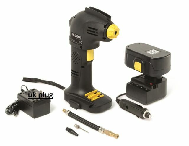 Ideaworks E7607BS 12V Portable Rechargeable Cordless Air Compressor for ...