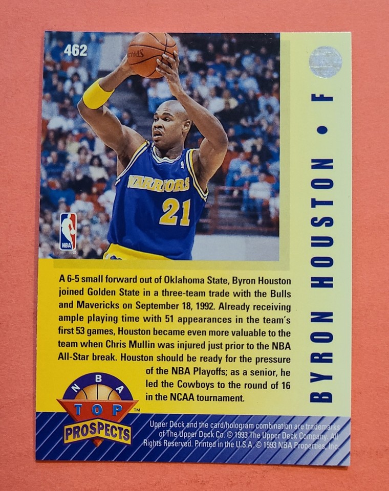1992 Upper Deck #462 Byron Houston TOP PROSPECTS NM | eBay