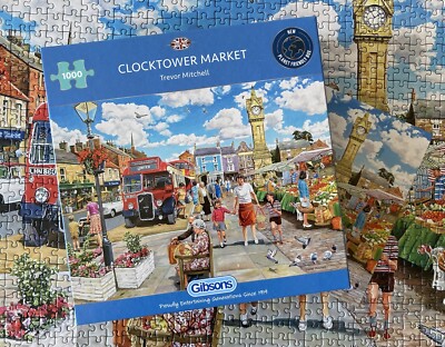 Gibsons Clocktower Market by Trevor Mitchell, 1000 Piece Jigsaw Puzzle, Complete | eBay UK