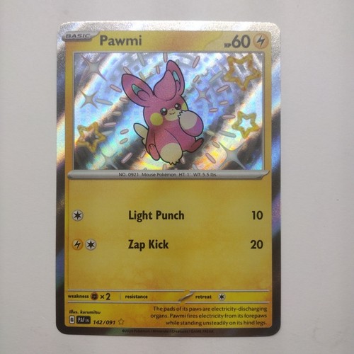 Pokemon - Pawmi - 142/091 - Paldean Fates - Holo - Shiny Rare NM+ | eBay