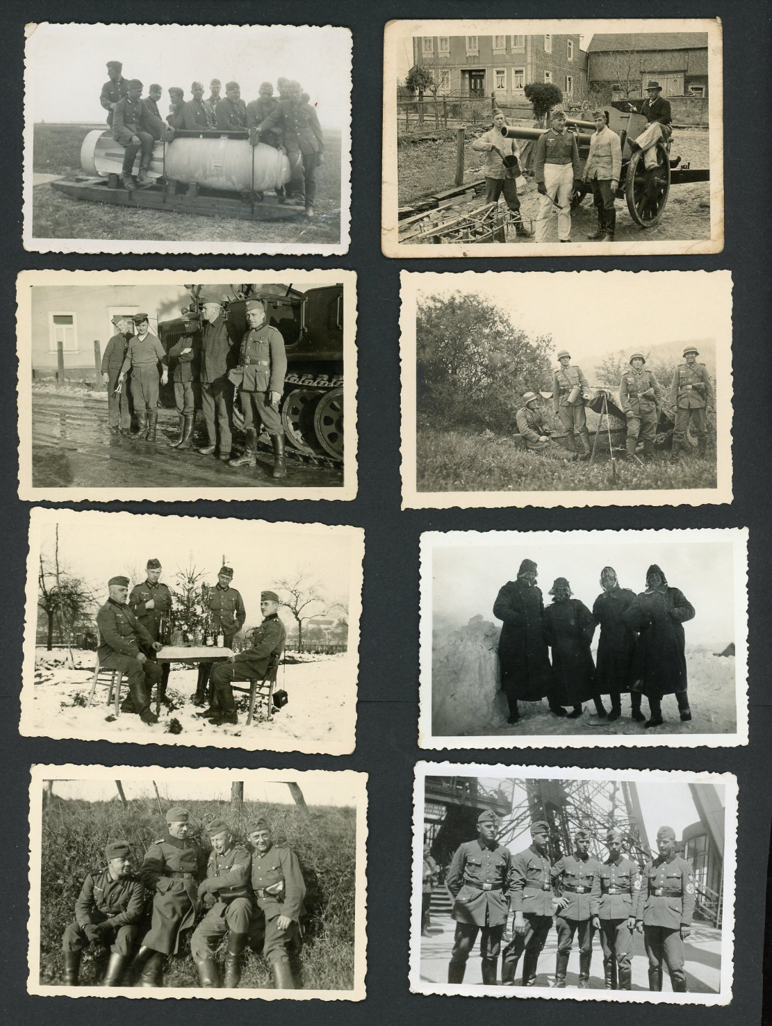 Lot of 15 German WW2 Soldier Group Photos Artillery Bomb Winter Half ...