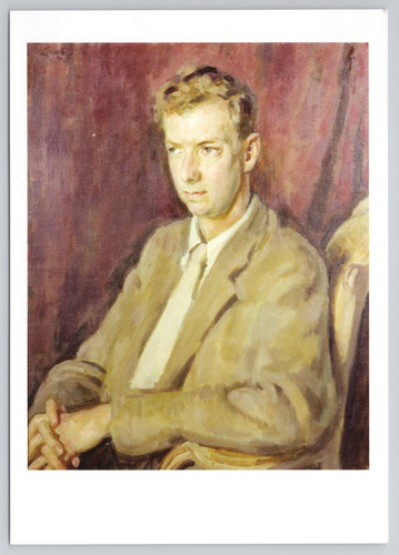 Postcard Art Card Portrait Of Composer Benjamin Britten by Artist Henry ...