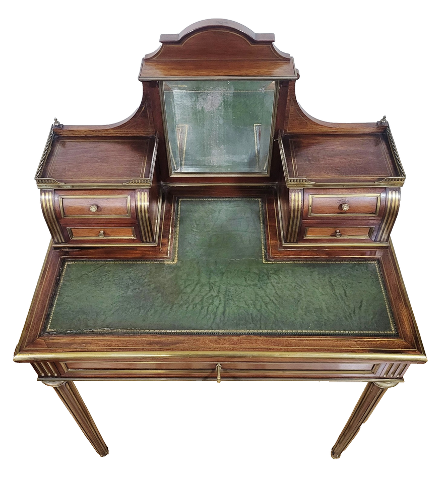 Antique FRENCH 19th C Louis XVI / PHILIPPE BRONZE Leather LADY'S DESK ...
