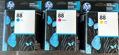 Genuine HP Officejet 88 Colors Cyan Yellow Red NIB | eBay