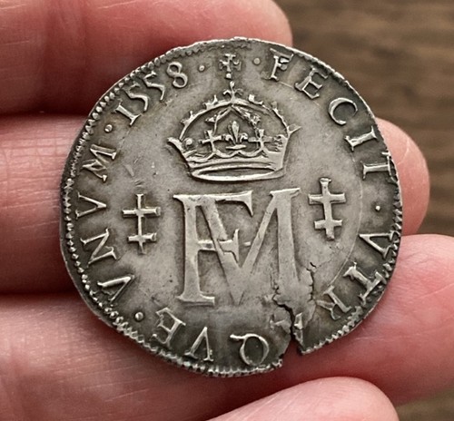 SCOTLAND. MARY QUEEN OF SCOTS’ (1542-1567). SILVER TESTOON. DATED 1558 ...