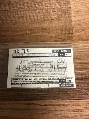 Walthers HO Scale Decal 72-75: Nickel Plate Road NKP Diesel Switcher ...