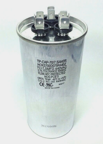 TRADEPRO 70/7.5 MFD 370/440 VOLT ROUND DUAL RUN CAPACITOR 70 + 7.5 | eBay