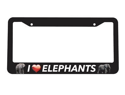 I Love Elephants Safari African Asian Endangered Elephant License Plate ...