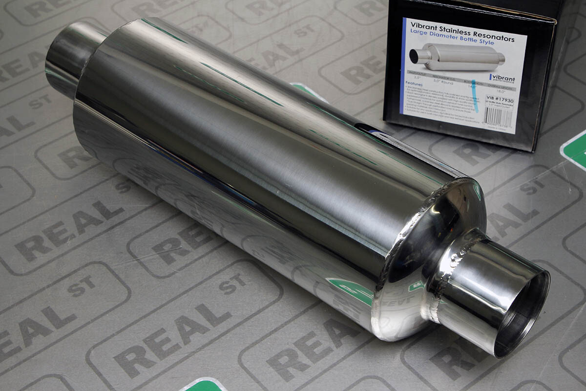 Vibrant Stainless Steel Bottle Style Resonator 2.5" Inlet/Out x 18 ...