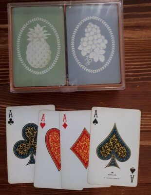 Vintage Hallmark Classic Cameos Playing Cards Fruit Double deck in box ...