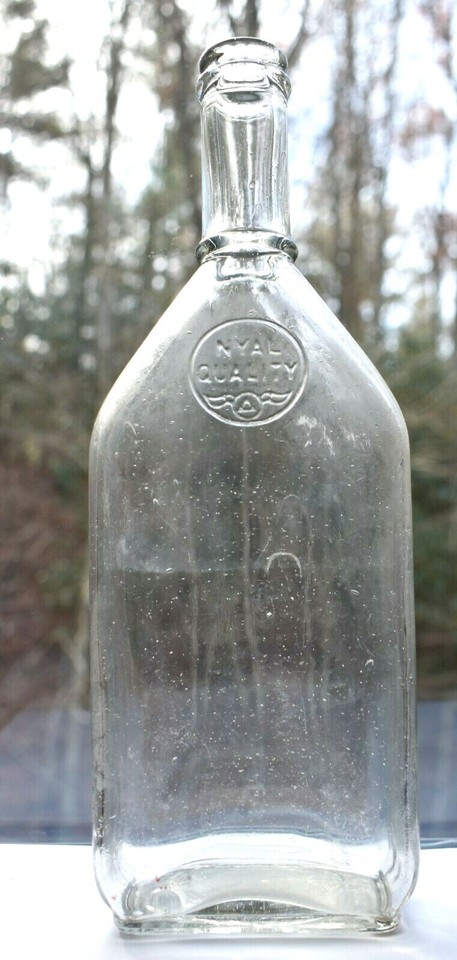 Antique 9 3/4'' Blown Glass NYAL QUALITY Applied Top Cork Bottle ...