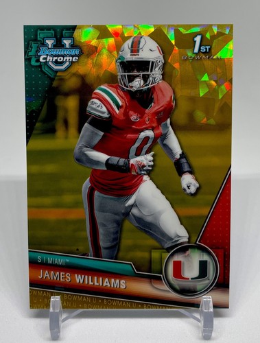 James Williams 2023 Bowman U Chrome Sapphire 1st GOLD /50 Miami Titans ...