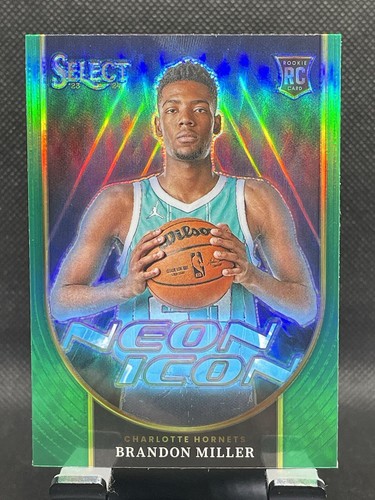 2023-24 Panini Select Brandon Miller Neon Icon Green Prizm Rookie #11 ...