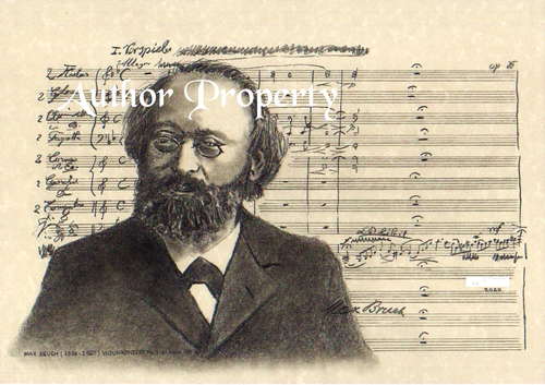 MAX BRUCH - PORTRAIT and SCORE Original Graphite Pencil Drawing A4 | eBay