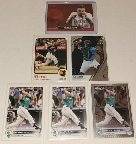 6 CARD CAL RALEIGH ROOKIE & INSERT LOT TOPPS CHROME PANINI SEATTLE ...