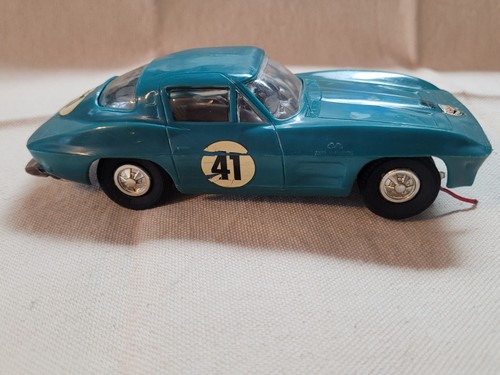Vintage Eldon 1965 Chevrolet Corvette Slot car Blue #41 Runner! 1:32 ...