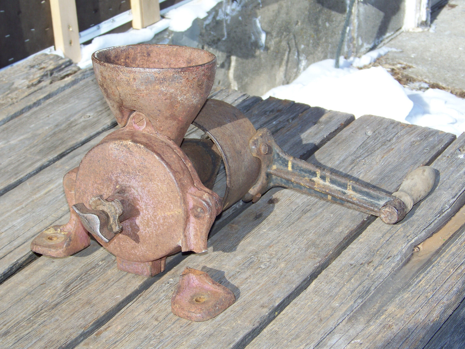Antique Vintage Grain Corn Grind Burr Mill Hit-Miss Gas Engine Flat ...