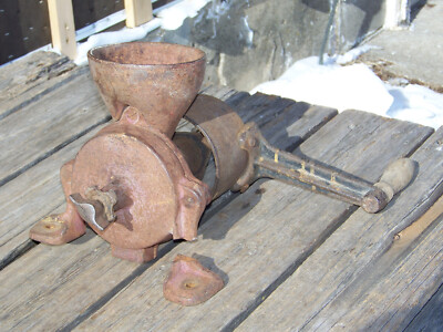 Antique Vintage Grain Corn Grind Burr Mill Hit-Miss Gas Engine Flat ...