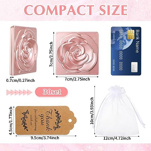 30 Set Rose Compact Mirror Bulk Wedding Party Favors for Guest Rose ...