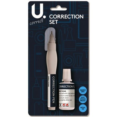 2Pc QUICK DRY WHITE CORRECTOR FLUID Out Bottle & Pen Correction Ink ...