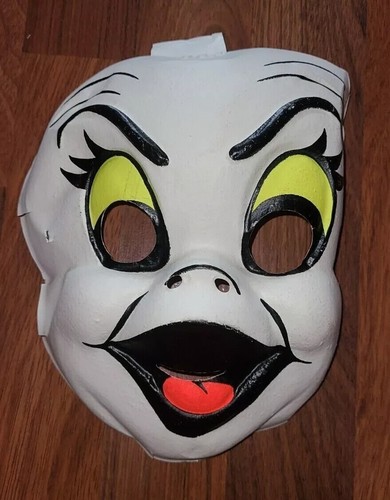 Casper the Friendly Ghost Halloween Mask Plastic Vintage Old Imperfect ...