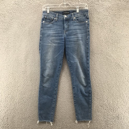 Lucky Brand Ava Crop Skinny Jeans Womens 4/27 Blue Denim Mid Rise Raw ...