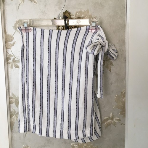 CLUB MONACO Blue White Striped Faux Wrap Mini Skirt Size 2 | eBay