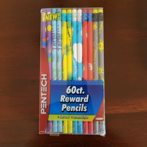 Pentech Reward Pencils 60 Count Assorted Styles No. 2 Lead Classroom ...