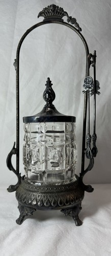 Vintage or Antique Silverplate Pickle Castor Set Clear Insert with ...